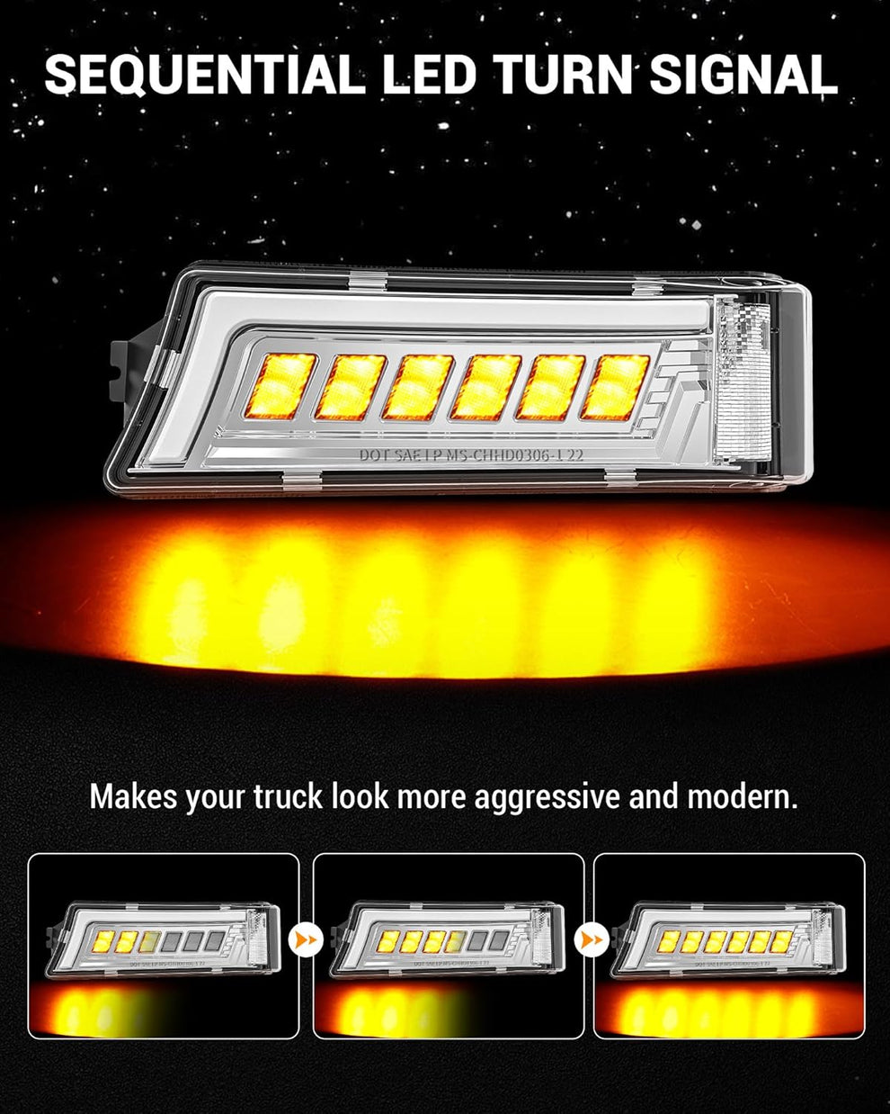 3rd Gen LED Headlights Assembly DOT Approved with DRL Turn Signal Hi/L ...
